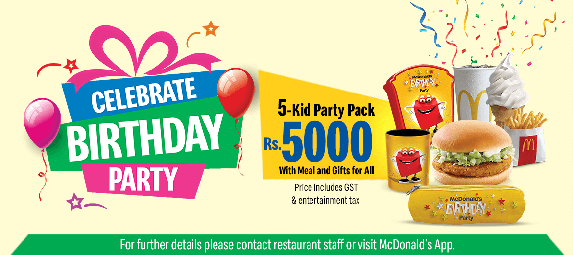 Birthday Parties - McDonald's: Burgers, Fries & More | McDonald's Pakistan